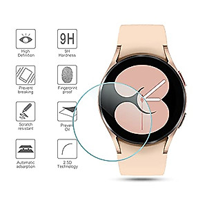 Suoman 4-Pack for Galaxy Watch 5 40mm Screen Protector/Galaxy Watch 4 40mm Screen Protector, Tempered Glass Protector for Samsung Galaxy Watch 4/5 (40mm) Smartwatch