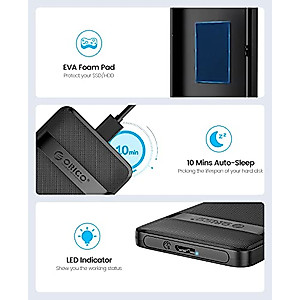 ORICO 2.5'' Hard Drive Enclosure, Upgraded Tool-Free 5Gbps USB 3.0 to SATA External Hard Drive Case for 2.5 Inch 7mm 9.5mm SSD HDD Max 6TB, UASP Supported, Black(2577U3)