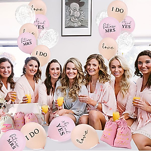 36Pcs Bachelorette Bridal Shower Engagement Party Balloons Mixed Pack Of Hen Do Balloons Love Shape Paper Scraps Balloons for Bachelorette Bridal Shower Engagement Wedding Party Decorations