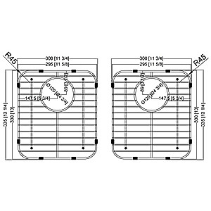 Sink Protector Grid 2 Pack 12 x 11.73 inc, 304 Stainless Steel Sink Grate with Draining Hole, Kitchen Sink Rack for Bottom of Sink