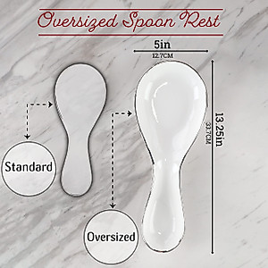 Oversized Spoon Rest with Silver Edges