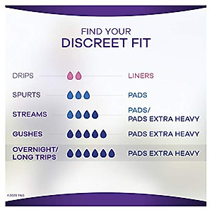 Always Discreet for Bladder Leaks, Ultimate Overnight, Long Length, 28 Pads