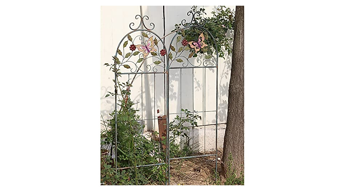 HZSCL Retro Metal Garden Trellis for Climbing Plants