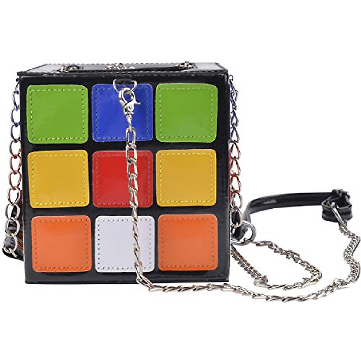 QZUnique Women's Cute Cube Shape Handbag Magic Shoulder Bag Clutch Bag With Super Long Shoulder Strap