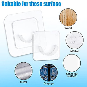 6Pcs Adhesive Shower Curtain Rod Holder, SHAIDOJIO, Transparent Shower Curtain Rod Mount Holder, Shower Curtain Rod Tension Brackets No Drilling for Wall, Bathroom, Windows, Wardrobe