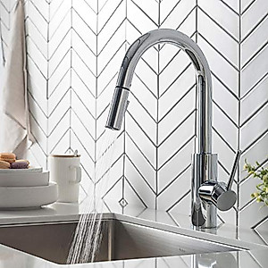 Kraus KPF-2620CH Oletto Single Lever Pull Down Kitchen Faucet, 16 Inch, Chrome (Pack of 4)