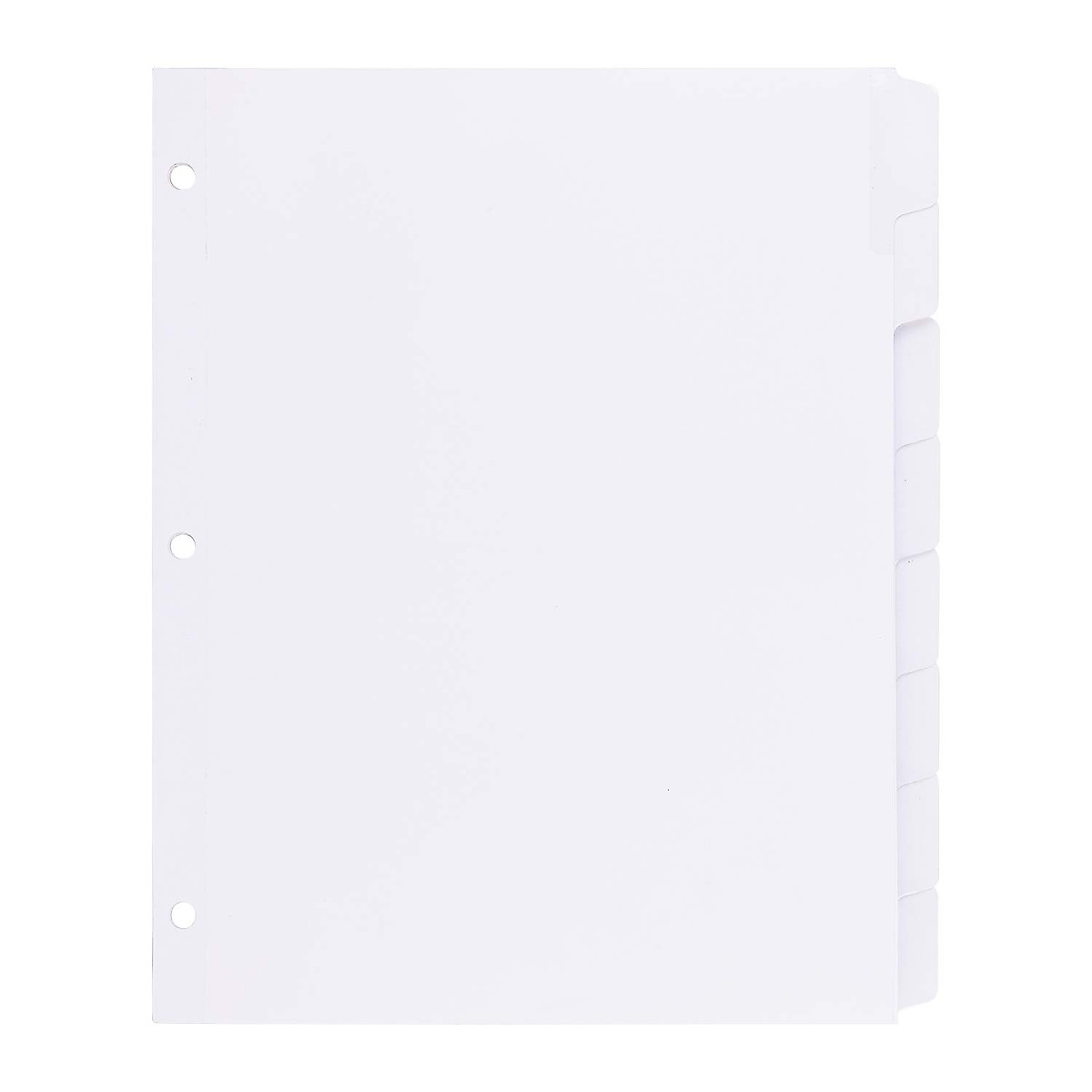 Amazon Basics 8-Tab Binder Divider, White Label Dividers with Easy Peel, 4-Pack