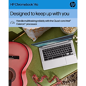 HP Chromebook 14" Laptop, Intel Celeron N4120 Processor, Intel UHD Graphics 600, 4 GB RAM, 64 GB SSD, Chrome OS (14a-na0280nr, Forest Teal)