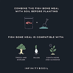 Infinity Soil - Fish Bone Meal - Sustainable and Natural Soil Amendment - Made from Dried Fish Bones - A Natural Source of Phosphorus and Calcium - 1 LB