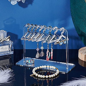 PH PandaHall Coat Hanger Earring Holder, Jewelry Display Dangle Earring Hanging Organizer Mini Earring Necklace Hanger Ear Studs Display Rack for Retail Show Personal Exhibition, 2.3x5.9x4.2inch