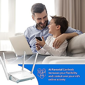 D-Link R12, Eagle Pro Ai Smart WiFi Internet Router (AC1200) - High Power Gigabit Ethernet Dual Band, Enhanced Parental Controls, Compatible with Alexa and Google