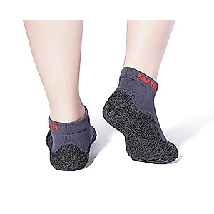 WHITIN Womens Barefoot Sock with Soles Running Shoes Barre Minimalist Fitness Size 12 for Ladies Sticky Zero Drop Yoga Beach Water Athletic Hiking Grey
