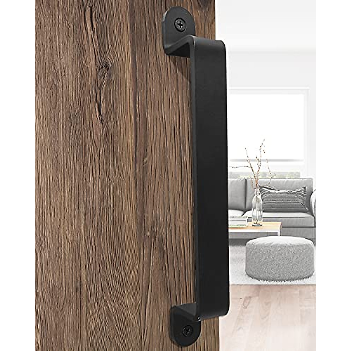 WIPHANY Barn Door Handle Black 10 inch Comfortable Handy Touch Gate Handles Long Solid Metal Door Pull for Sliding Barn Door Gate Cabinet Closet Drawer Garage Screws Included