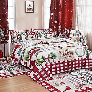 WONGS BEDDING Area Rug 5' x 7' Christmas Cardinal Washable Bedroom Rug Holiday Entryway Indoor Non-Slip Mat Small Throw Rugs for Kitchen Living Room Low-Pile Outdoor Floor Decoration Carpet