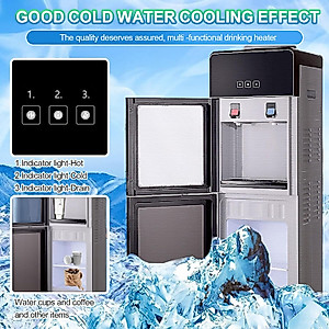 Top Loading Water Cooler Dispenser - 5 Gallon Hot & Cold Water, Child Safety Locker - 3 Temperature with Hot, Room & Cold Spouts, Suitable for Home Office