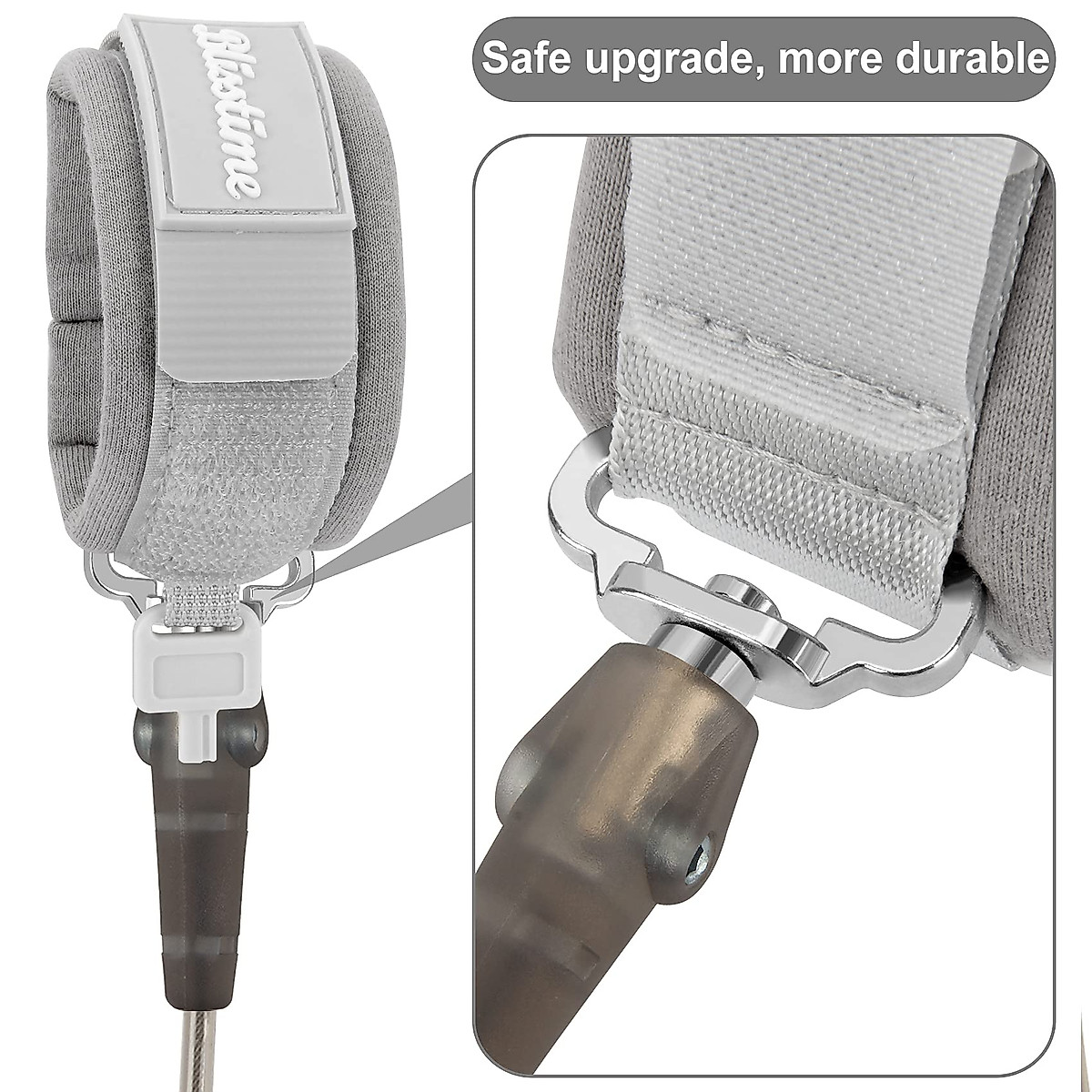 Blisstime Toddler Leash with Key Lock, Upgraded Anti Lost Wrist Link Baby Leash with 360 Degree Rotating Connector and Adjustable Bracelet for Babies Toddlers Child Kids (8.2ft/2.5m, Dark Gray)