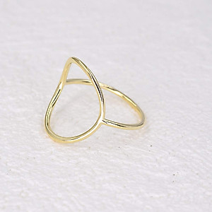 LEMON GRASS Gold Vermeil Open Circle Ring in Sterling Silver Size 7