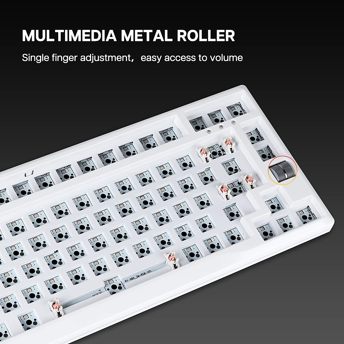 EPOMAKER Eclair 75% Hot Swappable Programmable RGB Bluetooth 5.0/2.4GHz/Wired Gaming Keyboard Kit NKRO with Sound Absorption Foam, Multimedia Wheel Control, 3000mAh Battery for Mac/Win (Eclair White)