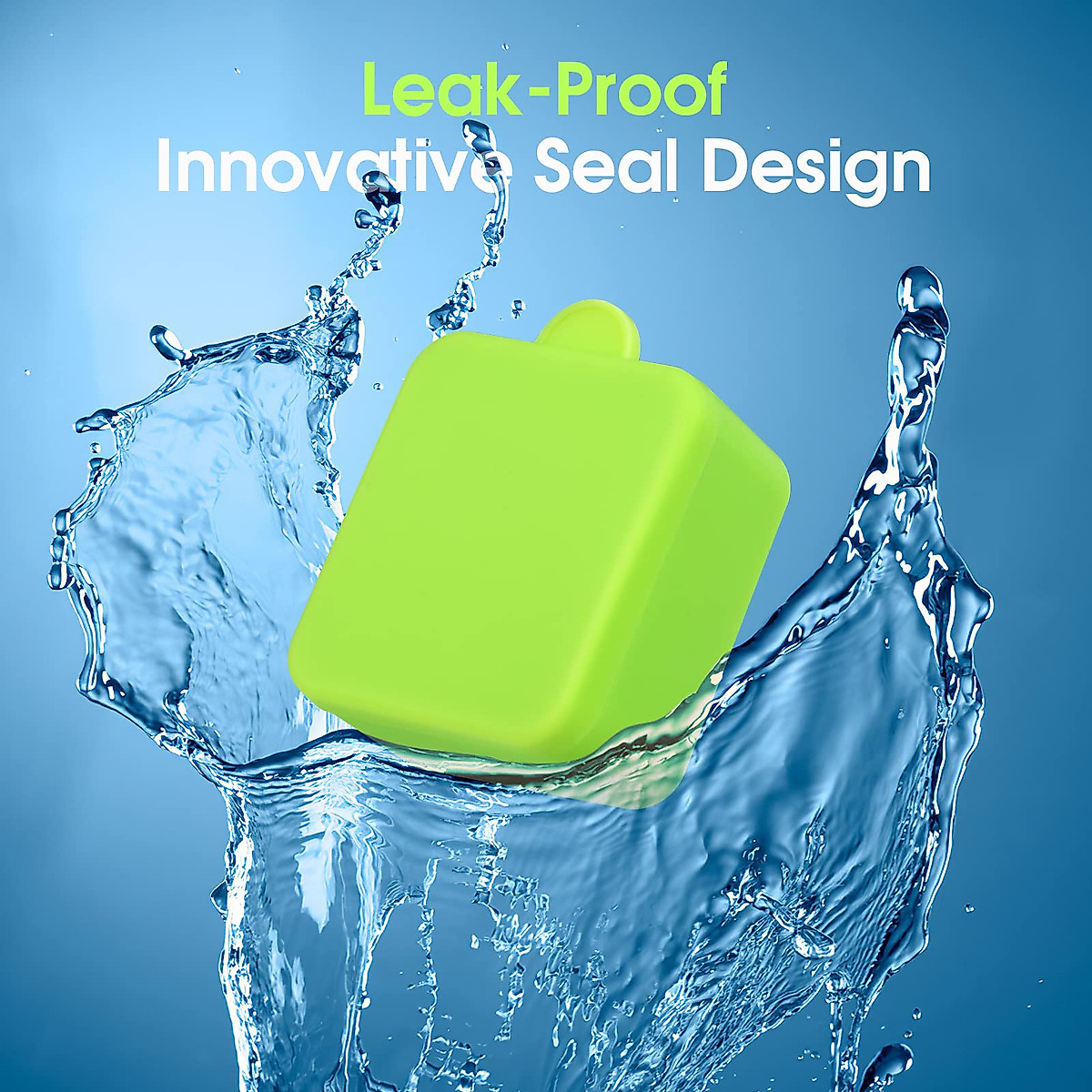 Salad Dressing Container To Go, Compatible with Bentgo Kids Lunch Box, 2x 3oz Small Containers with Lids, Premium Silicone, Easy Open Snack Containers, Leakproof Dips Sauce Container for Lunch Box(Blue/Lime)