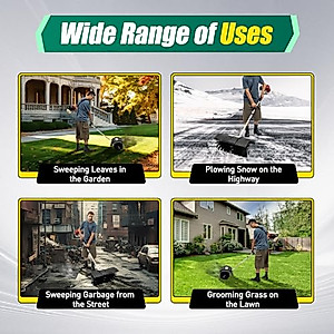 Gas Power Handheld Sweeper, 2 Stroke Hand Held Power Broom Cleaning Driveway Turf Grass Walk Behind Hand Held Cleaning Machine Petrol Power Grass Lawn Sweeper Cleaning Tool (52CC Type1)