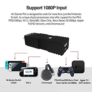 PhotoFast 4K Gamer Pro Video Game Console HDMI 4K upscaler 1080p to 4k @60fps without lag upscale for Nintendo Switch/Nintendo Switch OLED/Wii U/PlayStation 4 / PS3 / Xbox & more