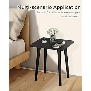 MIRROTOWEL Side Table, Small Table, Modern Home Decor Bedside Table for Living Room Bedroom Balcony Office,Easy to Assemble（Black）