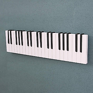 ARTIBETTER Heavy Duty Hook Coat Mounted- Piano Keys Multi Hook Coat Rack Modern, Unique, Space- Saving Coat Hanger for Coat Hat Towel Purse Robes Mudroom Bathroom Entryway 1pc (Blcak)