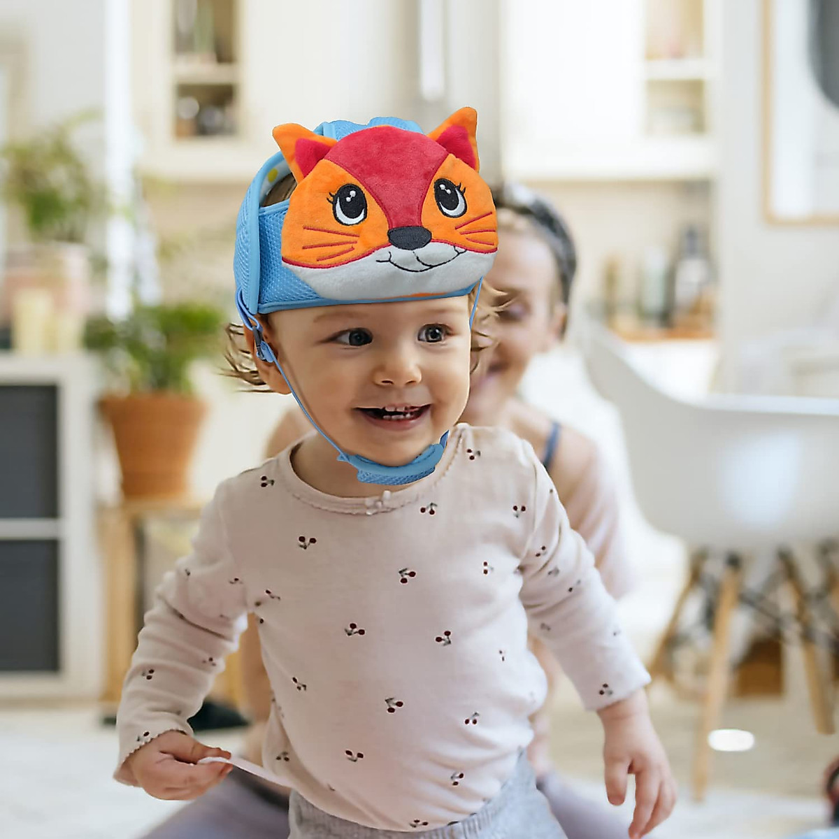 Entyle Baby Safety Helmet, Infant Toddler Adjustable Protective Hat, Head Protector for Crawling walking, Soft Headguard Infant Head Cushion for Learning to Climb and Walk (Blue Cat)