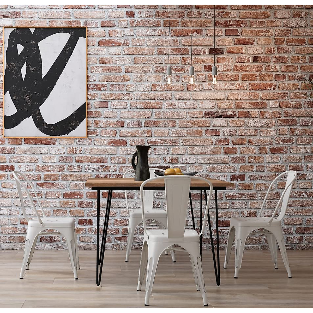 SIMPLIHOME Hunter SOLID MANGO WOOD and Metal 42 Inch Wide Square Industrial Dining Table in Natural, For the Dining Room