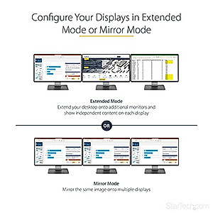StarTech.com 3-Port Multi Monitor Adapter - DisplayPort 1.2 to 3x HDMI MST Hub - Triple 1080p HDMI Monitors - Extended or Cloned Display mode - Windows PCs Only - DP to 3x HDMI Splitter (MSTDP123HD)