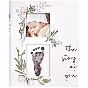 Baby Memory Book for the Modern Minimalist - Simple Monthly Milestone Keepsake Record Book for Boy or Girl - First Years Journal - Gender Neutral Pregnancy Gift for Baby Shower - Personalize Cover