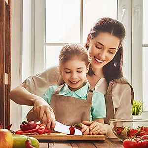 19 PCS Wooden Kids Kitchen Safe Knife Set with Wood Kids Knife, Plastic Potato Slicers, Serrated Edges Plastic Toddler Knife, Cake Scraper, Crinkle Cutter, Cutting Board, Kids Safe Knife for Children