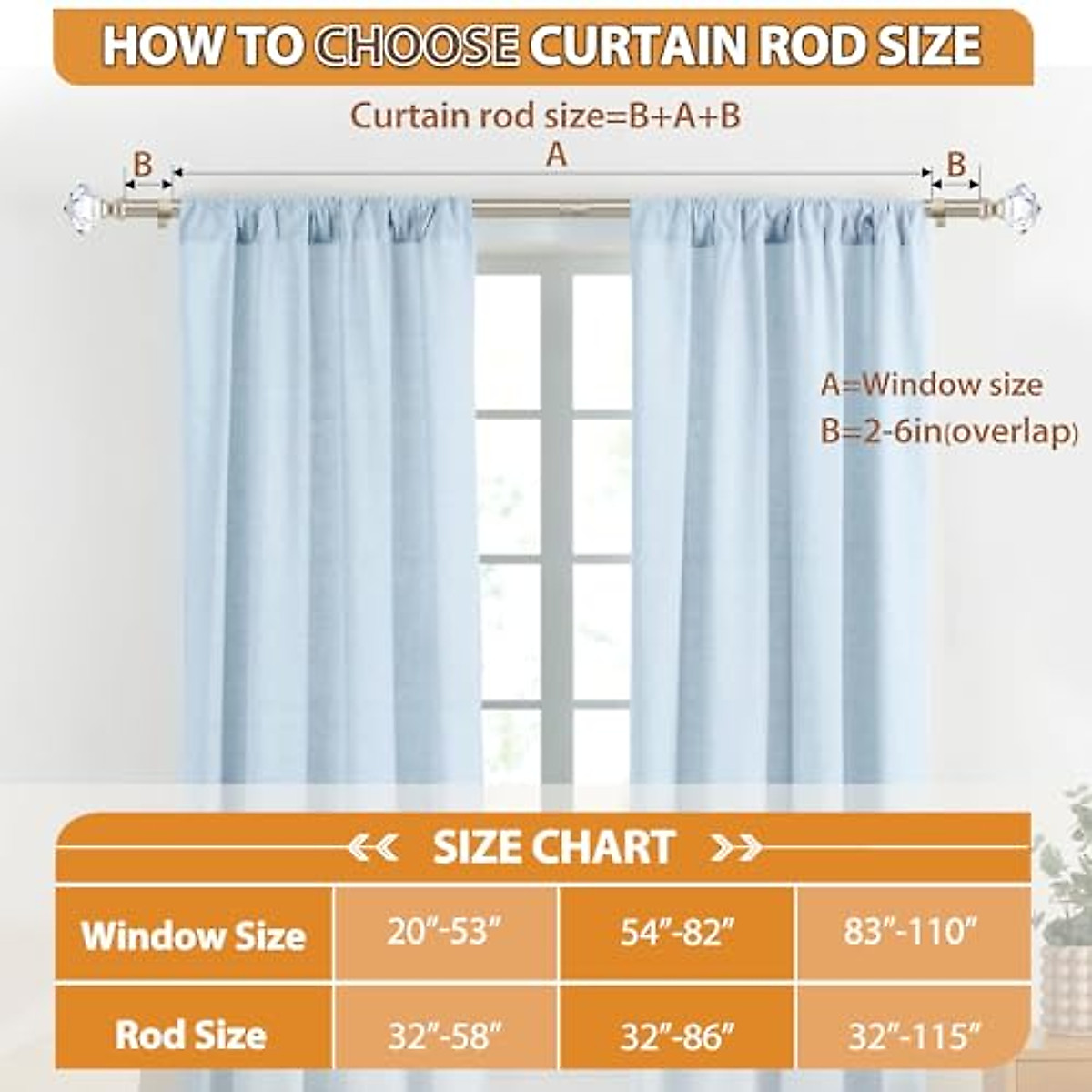 TONIAL Curtain Rods 32 to 58 Inch(2.6-4.8ft), Telescoping Splicing 3/4 Single Rods for Windows Decorative Drapery Rod with Acrylic Diamond Finial, Champagne Gold