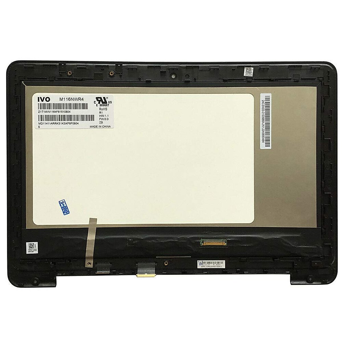 JYLTK New Genuine 11.6" HD (1366x768) LCD Screen LED Display + Touch Digitizer + Bezel Frame Assembly for Asus Transformer Book TP200 TP200S