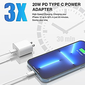 for iPhone 13 14 Fast Charger, 2Pack 20W USBC Wall Charger Plug Block with PD, USB Type C Power Adapter Brick Cube for Apple iPhone13/13 Pro/12/12 Pro/12 Pro Max/11 Pro Max, iPad Pro 2020-White