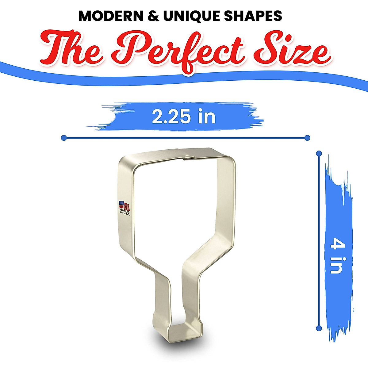 Foose Cookie Cutters Pickle Ball Racquet or Mirror 4 in, Tin Plate Steel, Handmade in USA