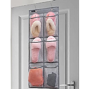 ANZORG Over The Door Hanging Closet Shoes Holder Organizer Shoe Storage Shoe Rack with 6 Mesh Pockets (6 Pockets)