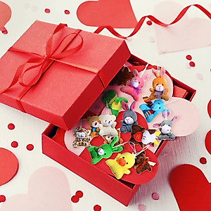 40 Pieces Mini Plush Animals Toys Set Animal Plush Toys Stuffed Animals Set Stuffed Animals Bulk Tiny Stuffed Animals for Boys Girls Themed Parties Valentine's Day Supplies Presents