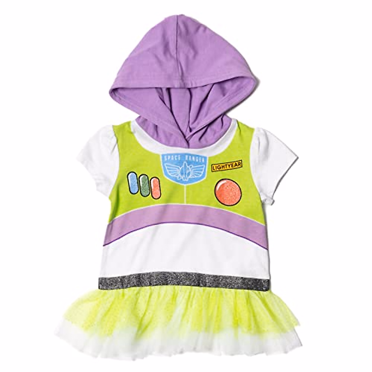 Disney Pixar Toy Story Buzz Lightyear Toddler Girls Cosplay T-Shirt Dress and Leggings 3T