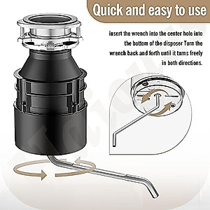 Garbage Disposal Wrench, Garbage Disposal Allen Wrench Tool Compatible with InSinkErator Garbage Disposal Used To Un-Jam/Food Garbage Disposal, Garbage Disposal Repair, Silver