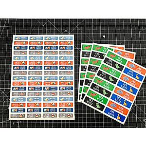 128 Custom Waterproof Dishwasher Safe Kid Name Labels for Daycare, School Supply, Baby Bottles, Lunch Boxes and Cups, Travel. Cute Personalized Design Name Stickers (Pattern 3)