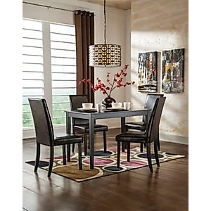 Signature Design by Ashley Kimonte Modern Faux Leather Upholstered Armless Dining Chair, 2 Count, Dark Brown