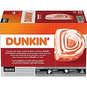 Dunkin’ Cinnamania Flavored Coffee, 10 Keurig K-Cup Pods