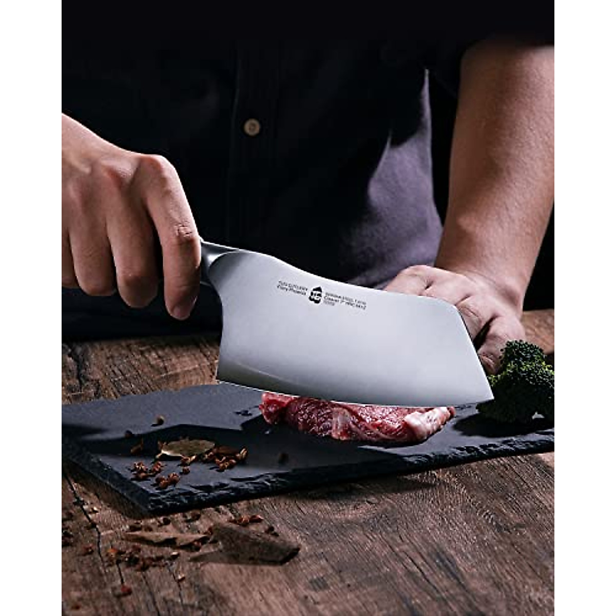 TUO Cleaver Knife, Chinese Chef Knife Stainless Steel 7 inch Vegetable Meat Cleaver with Pakkawood Handle, Heavy Duty Blade for Home Kitchen