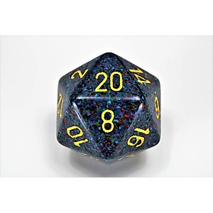 Chessex 34mm Single Speckled Twilight D20 Die, 20 Sides, Polyhedral Die, Table Game Accessories, Role Play, Dungeons and Dragons(D&D)