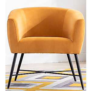 Wycian Sofa Chairs, Chair Seat 1PC Yellow Fabric 28.00" L 25.75" W 28.25" H for Living Room Bedroom Dining Rooms Garden Sofa Desk Chair