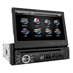 Power Acoustik PTID-8920B In-Dash DVD AM/FM Receiver with 7-Inch Flip-Out Touchscreen Monitor and USB/SD Input