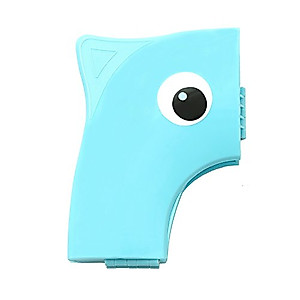 Travel AID Folding Portable Potty Training Toilet Seat Cover Liner, Portable Reusable with Non-Slip Silicone Pads and Carry Bag, for Babies, Toddlers, Kids, Owl Shape (Blue)