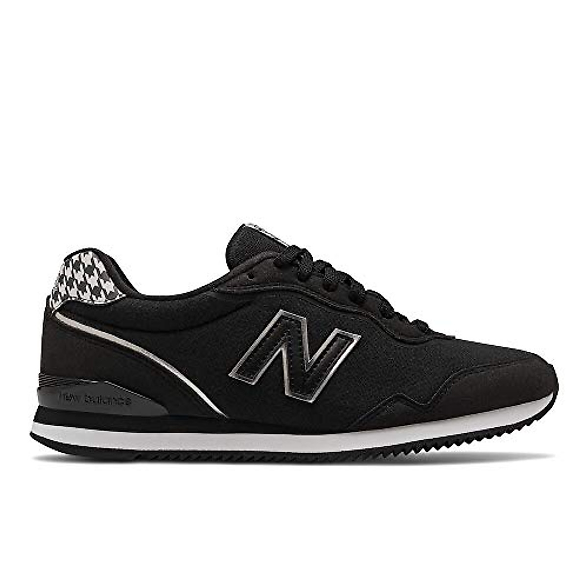New Balance womens Sola Sleek V1 Sneaker, Black/White/Plaid Print, 7 US