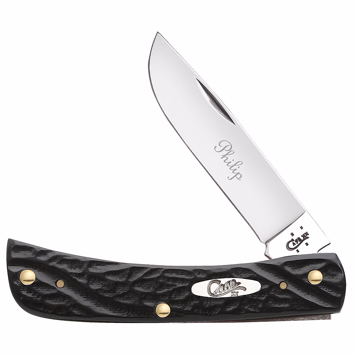 Personalized Case Rough Black Sod Buster JR Pocket Knife - Free Laser Engraving